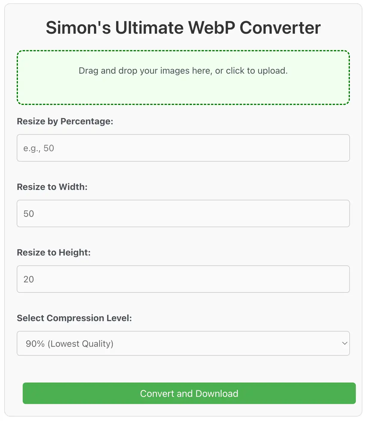 Bulk WebP Image Converter - Optimize, Resize & Download