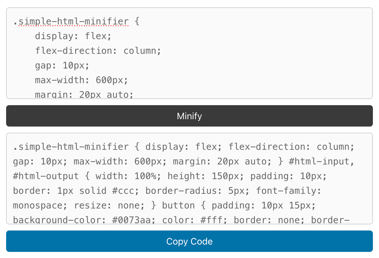 CSS Minifier Tool - Minify CSS Code Online for Faster Websites