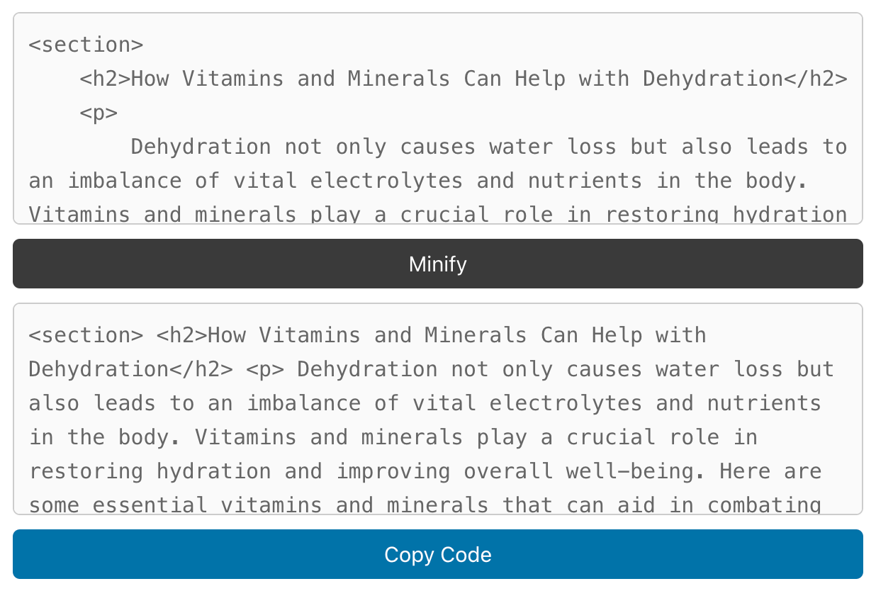 HTML Minifier Tool - Minify HTML Code Online for Faster Websites HTML Minifier Tool - Minify HTML Code Online for Faster Websites